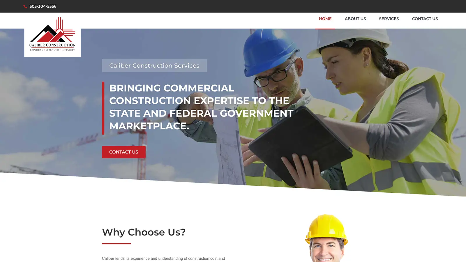 Caliber Construction Services – Website Design - Don Smith Designs LLC