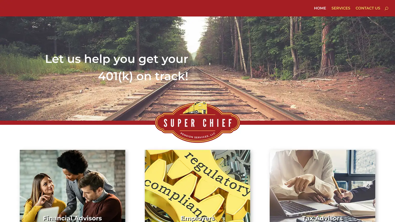 Super Chief Pension Services – Website Design - Don Smith Designs LLC